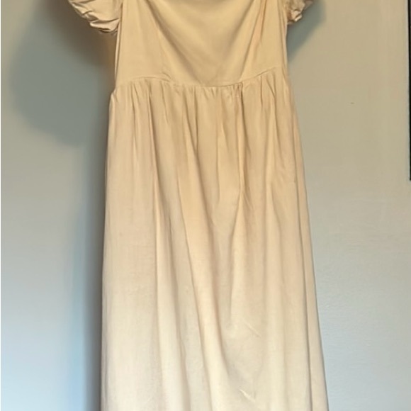 o.p.t. | Dresses | Opt Nwt Xl Cream Midi Sundress With Puff Sleeves And ...